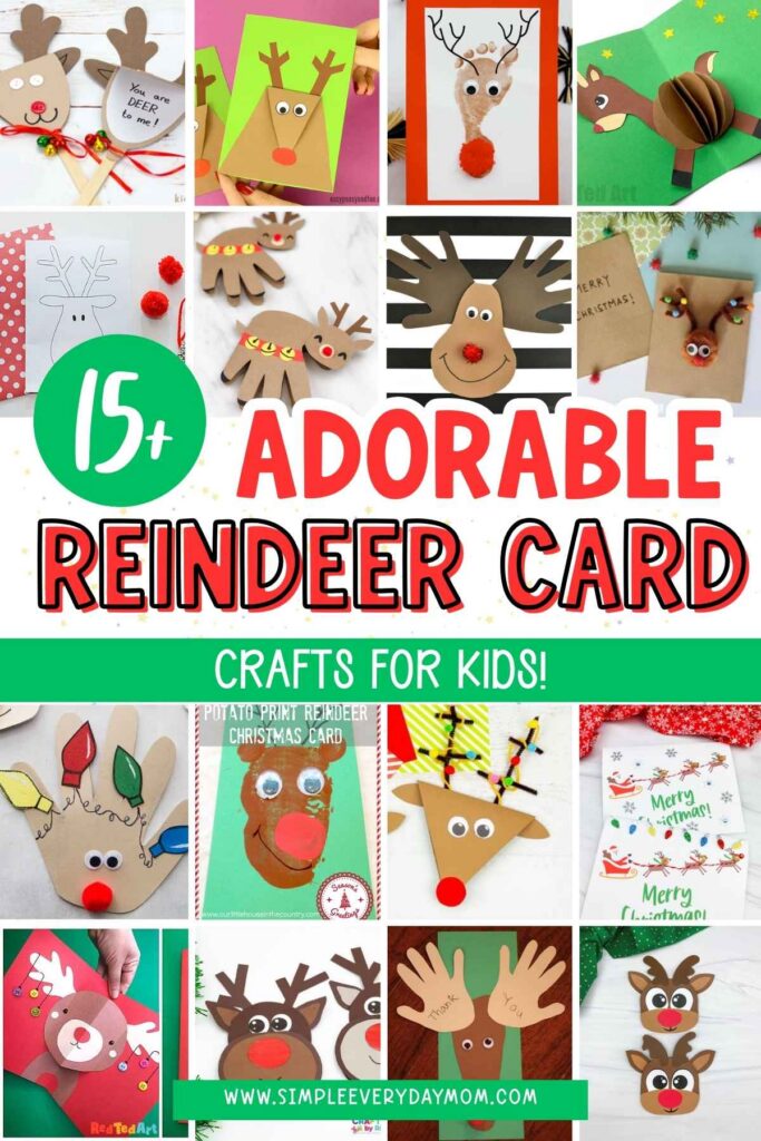 15+ Reindeer Christmas Cards Kids Can Make and Give with Joy