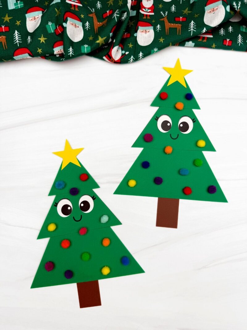 Christmas Tree Shape Craft for Kids [Free PDF Template]