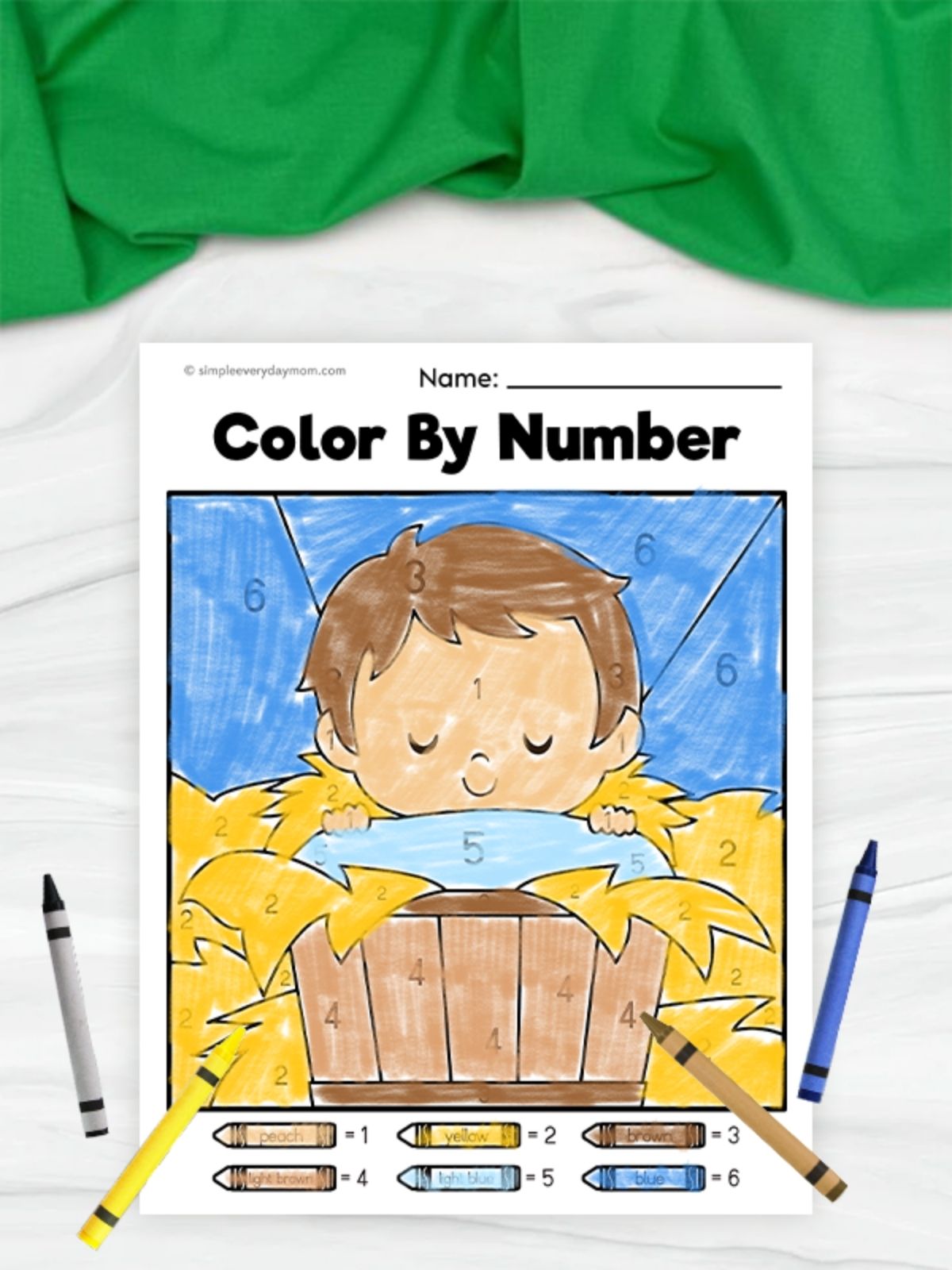 Printable Christmas Nativity Color By Numbers For Kids