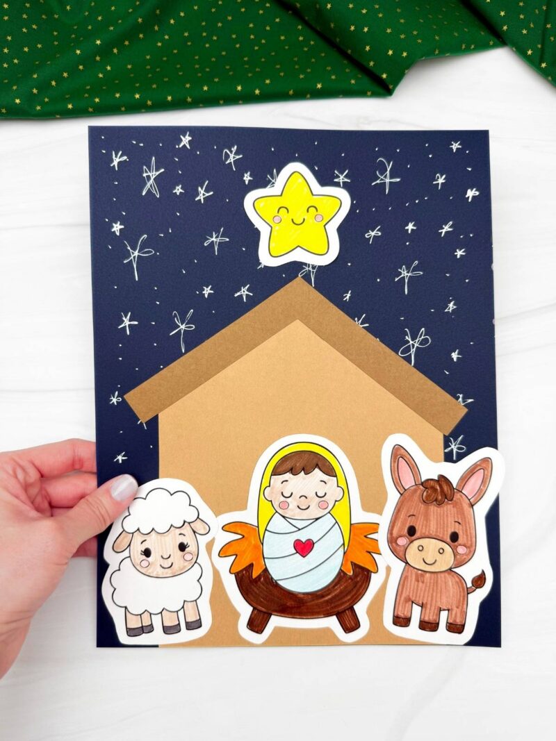 Baby Jesus In A Manger Craft for Kids [Free PDF Template]
