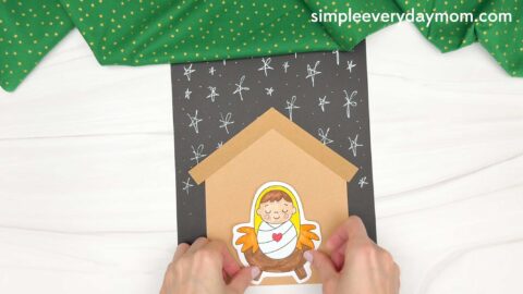 Baby Jesus In A Manger Craft for Kids [Free PDF Template]