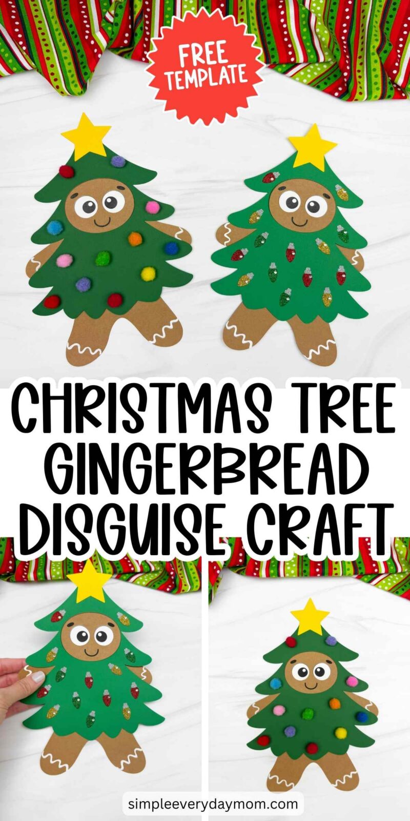Christmas Tree Gingerbread Man Disguise for Kids [Free PDF Template]