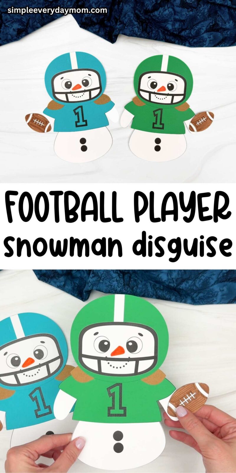 Hide the Snowman as a Football Player Craft [Free PDF Template]