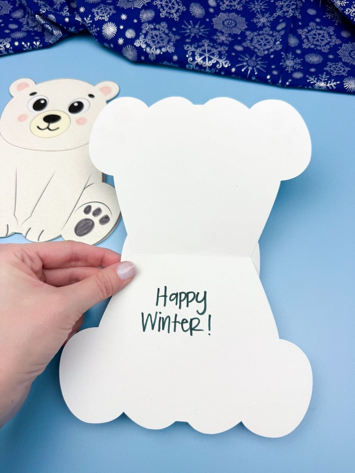 Polar Bear Card Craft for Kids [Free PDF Template]