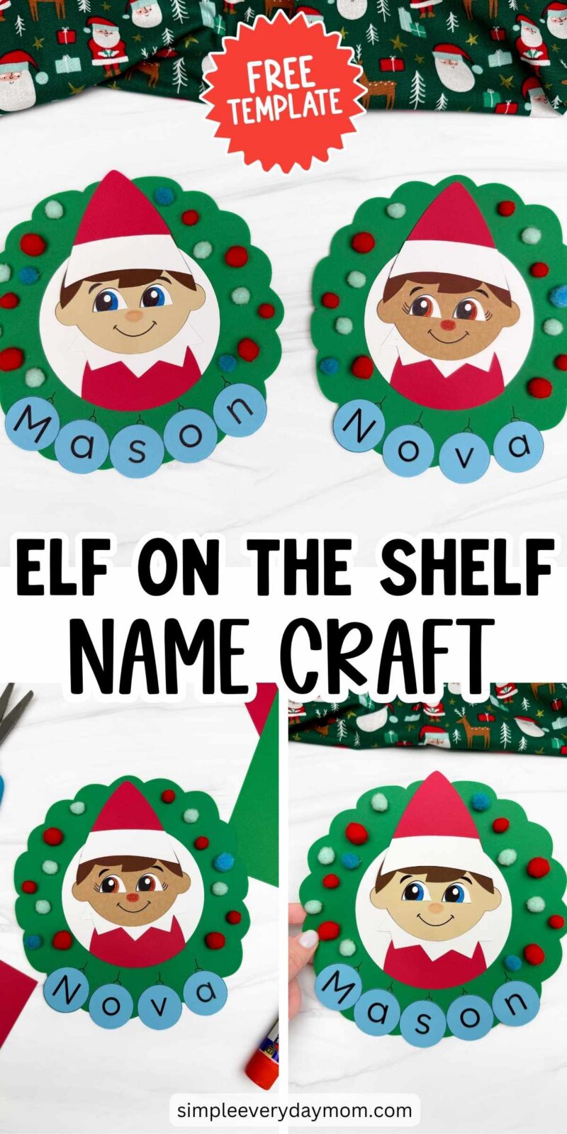 Elf on the Shelf Name Craft for Kids [Free PDF Template]