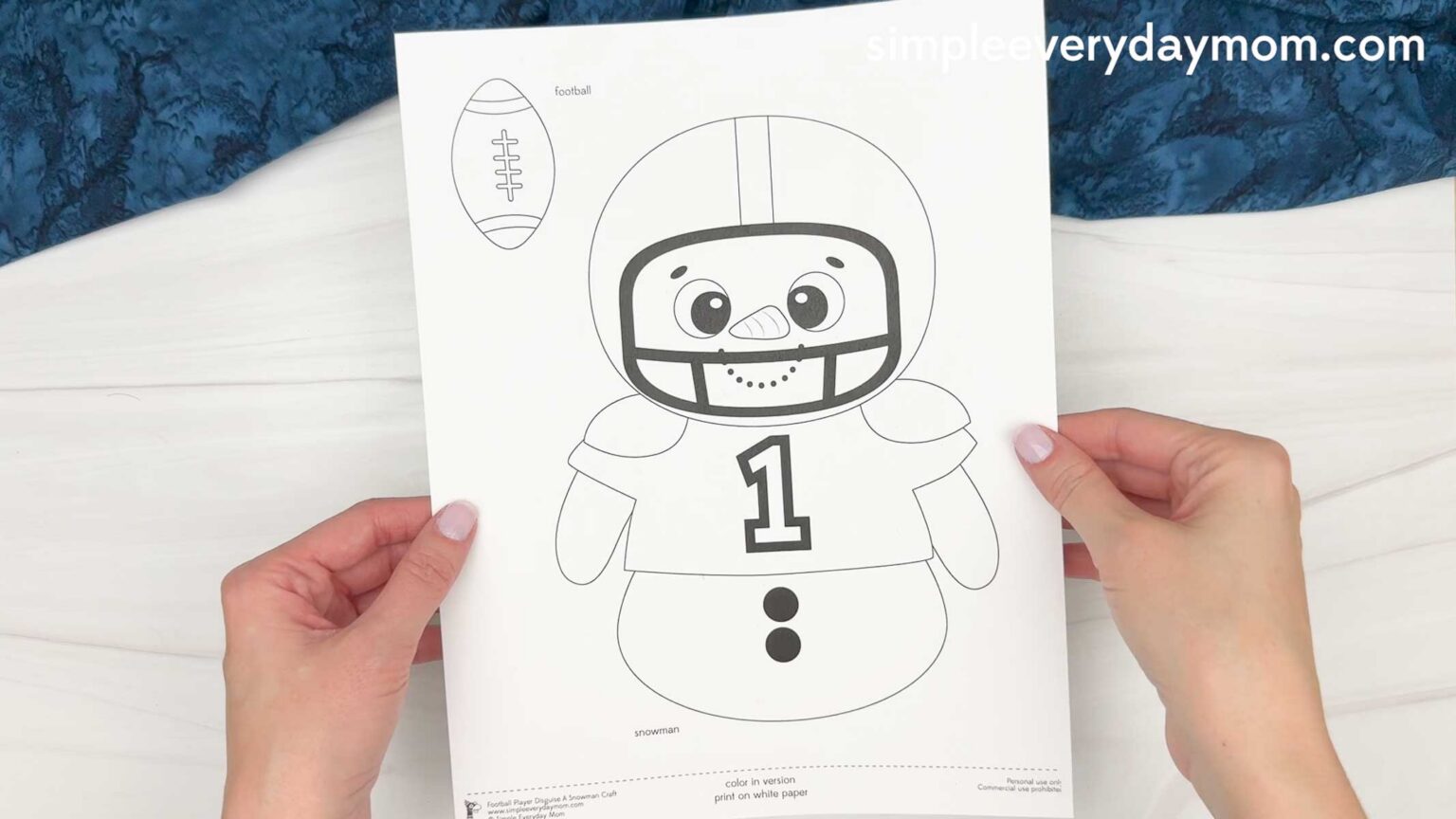Hide the Snowman as a Football Player Craft [Free PDF Template]
