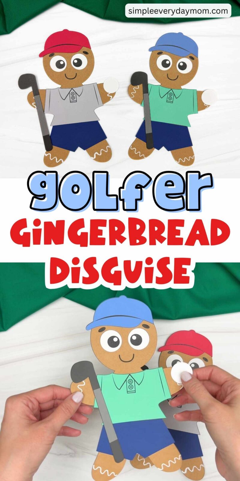 Golfer Gingerbread Man Disguise for Kids [Free PDF Template]