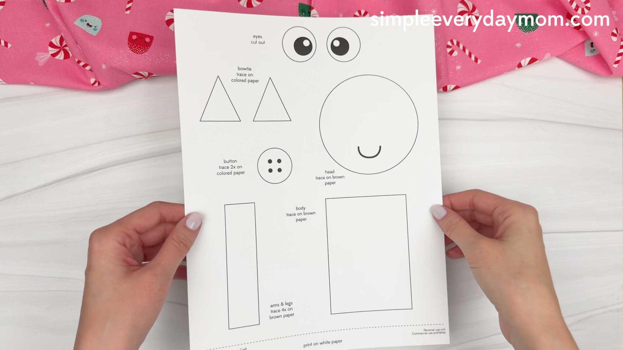 Gingerbread Man Shape Craft for Kids [Free PDF Template]