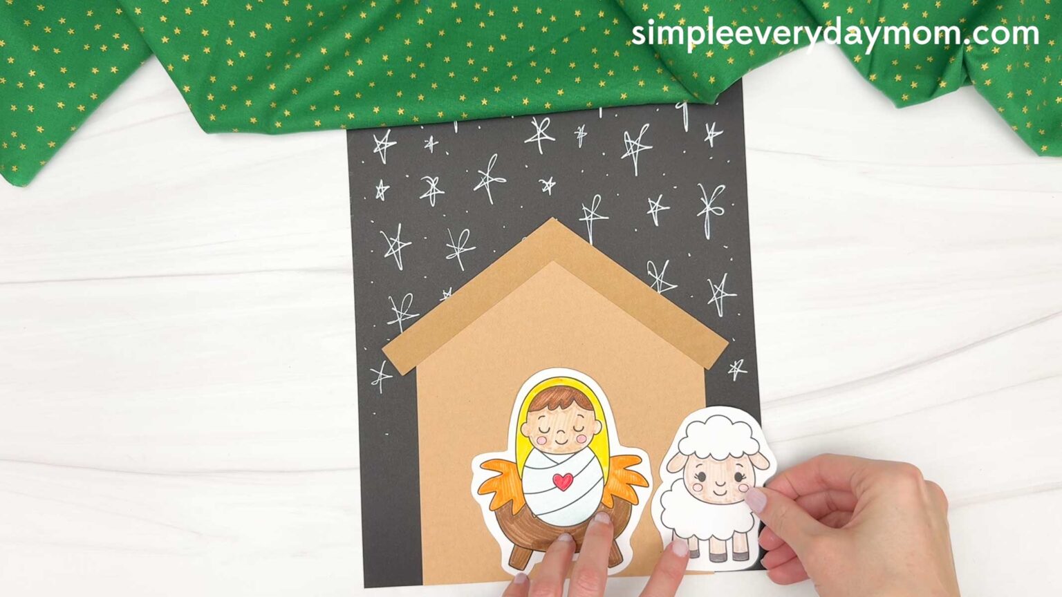Baby Jesus In A Manger Craft for Kids [Free PDF Template]