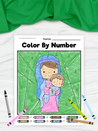 Printable Christmas Nativity Color By Numbers For Kids