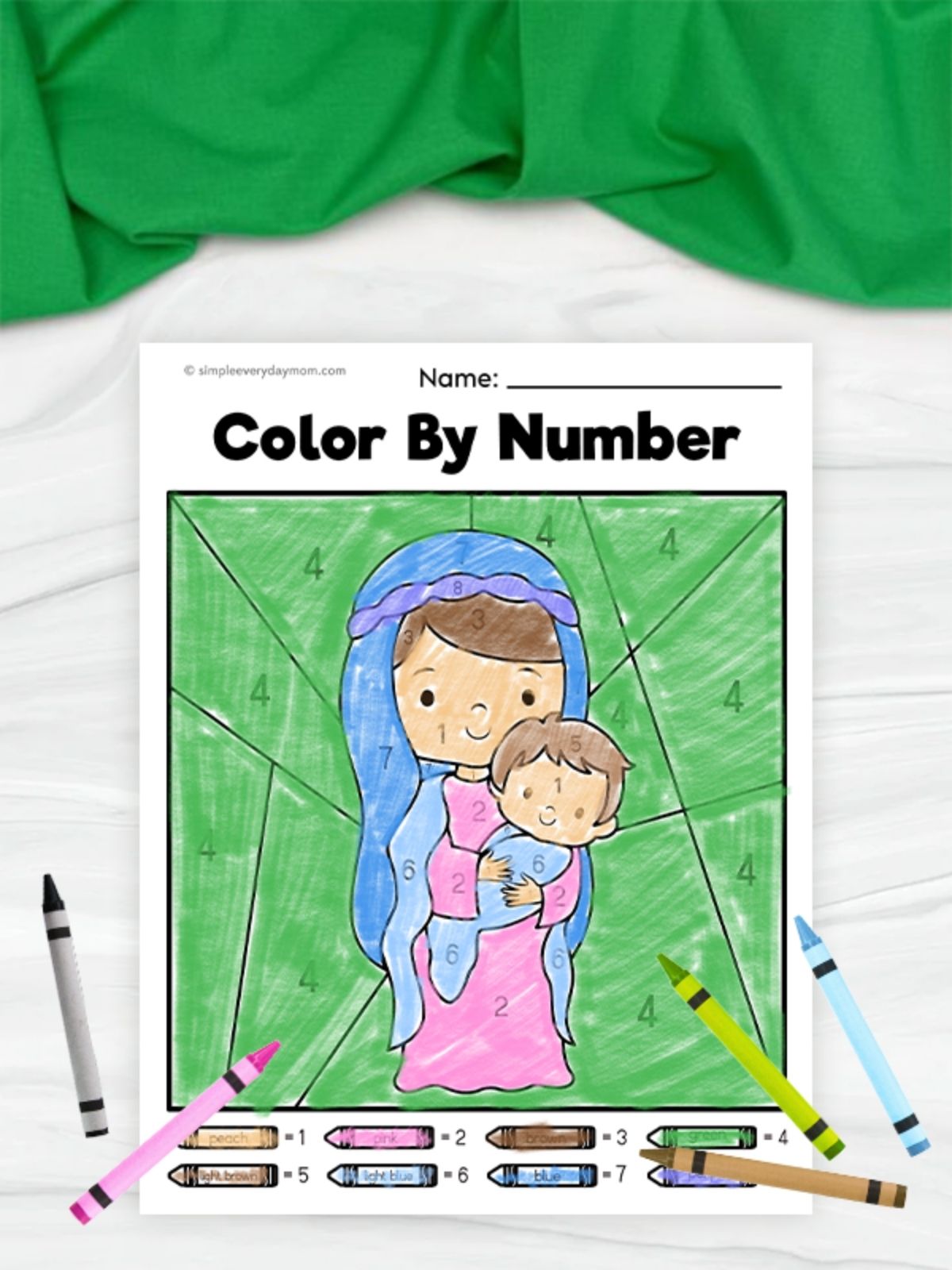 Printable Christmas Nativity Color By Numbers For Kids