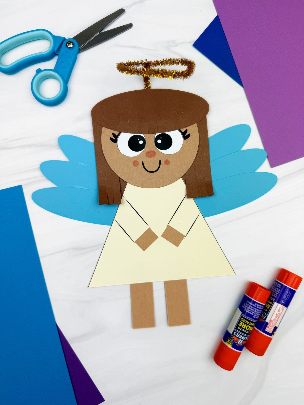 Angel Shape Craft for Kids [Free Printable Template]