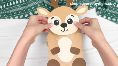 Stuffed Paper Bag Reindeer Craft for Kids [Free PDF Template]