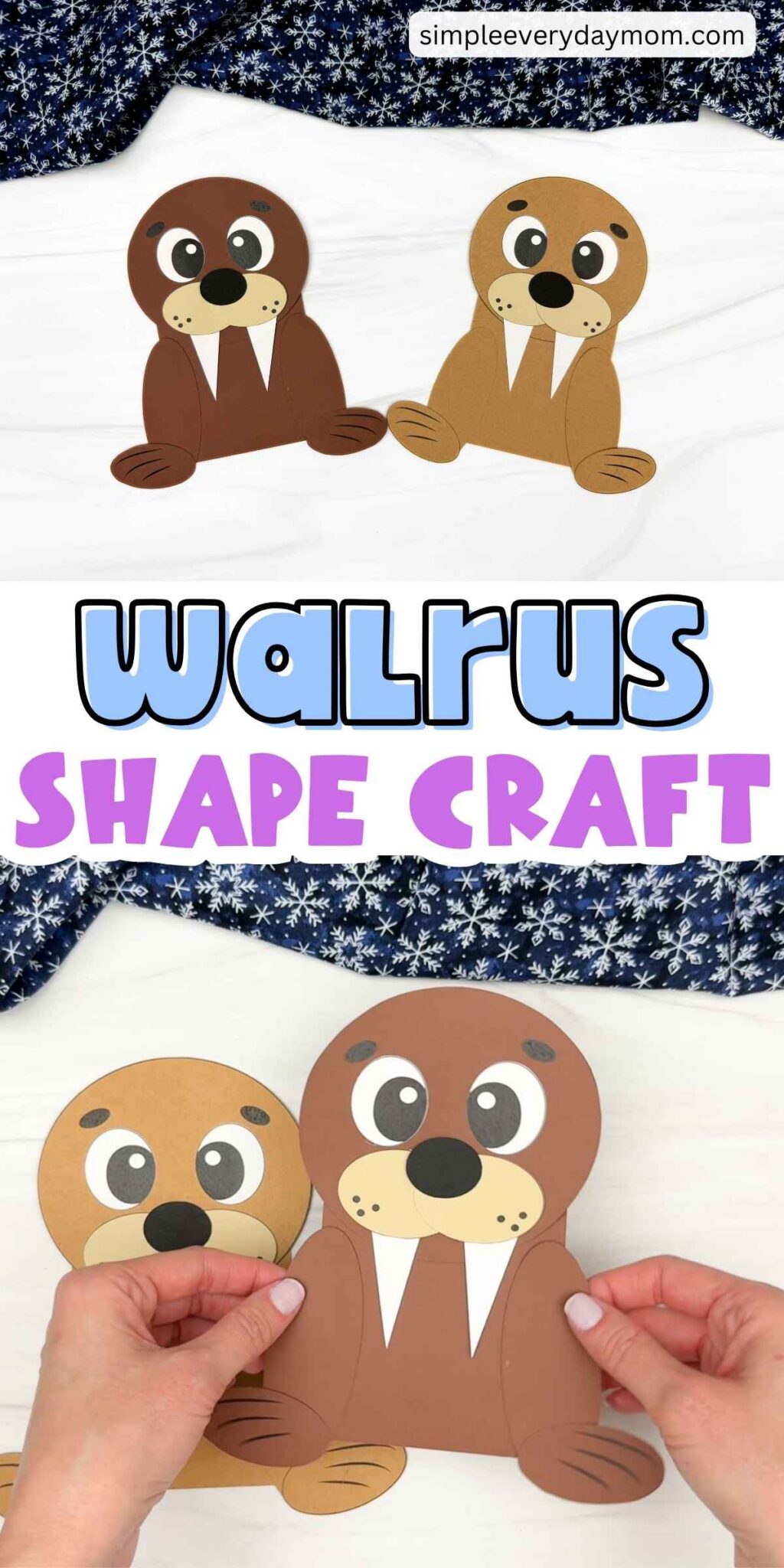 Walrus Shape Craft for Kids [Free PDF Template]