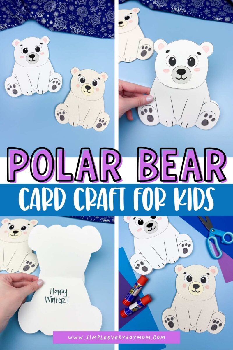 Polar Bear Card Craft for Kids [Free PDF Template]