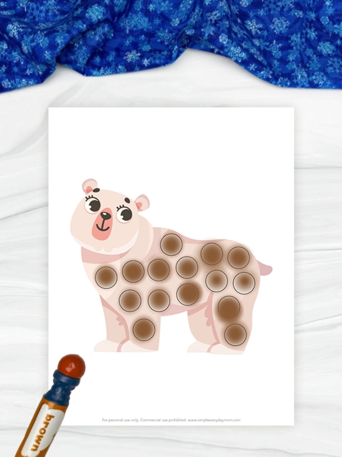 Free Printable Arctic Animal Dot Art Pages