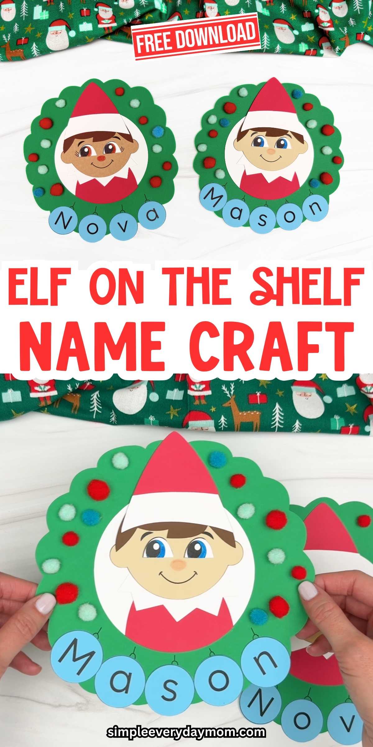 Elf on the Shelf Name Craft for Kids [Free PDF Template]