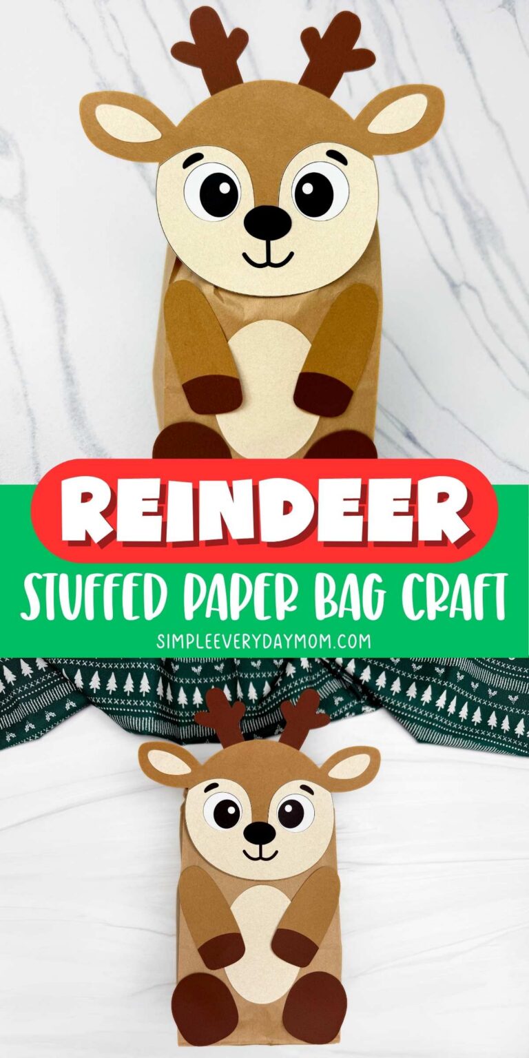 Stuffed Paper Bag Reindeer Craft for Kids [Free PDF Template]