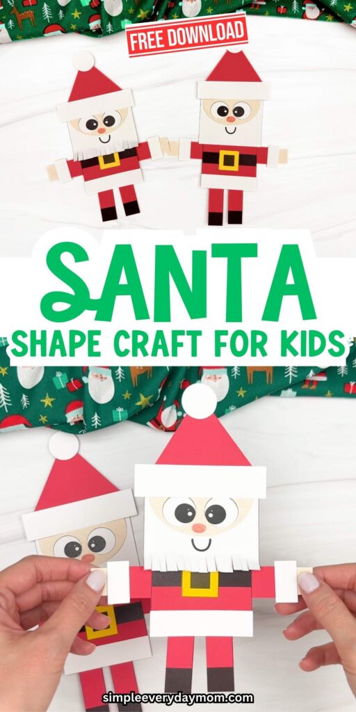 Santa Shape Craft for Kids [Free Printable Template]