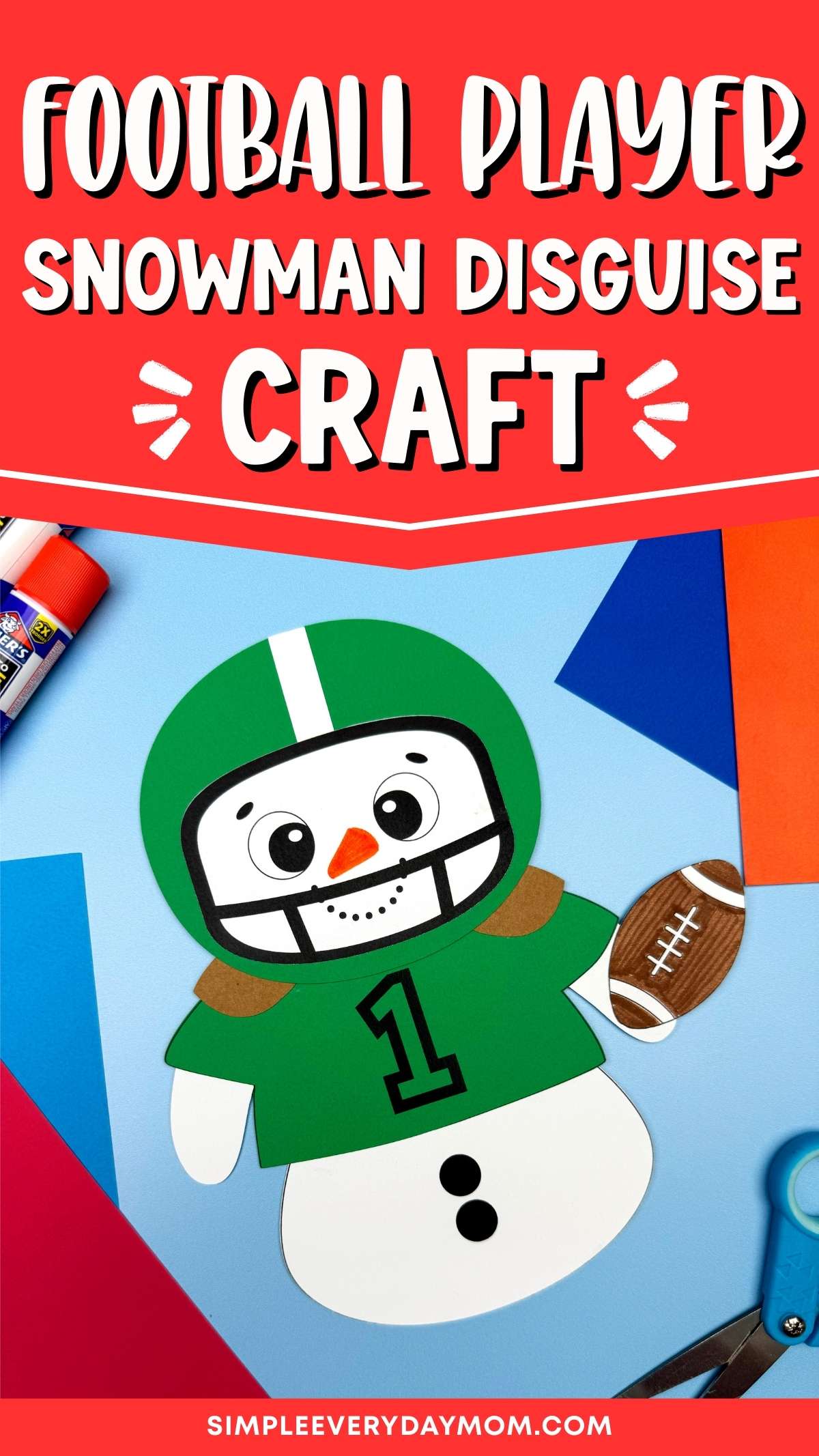 Hide the Snowman as a Football Player Craft [Free PDF Template]