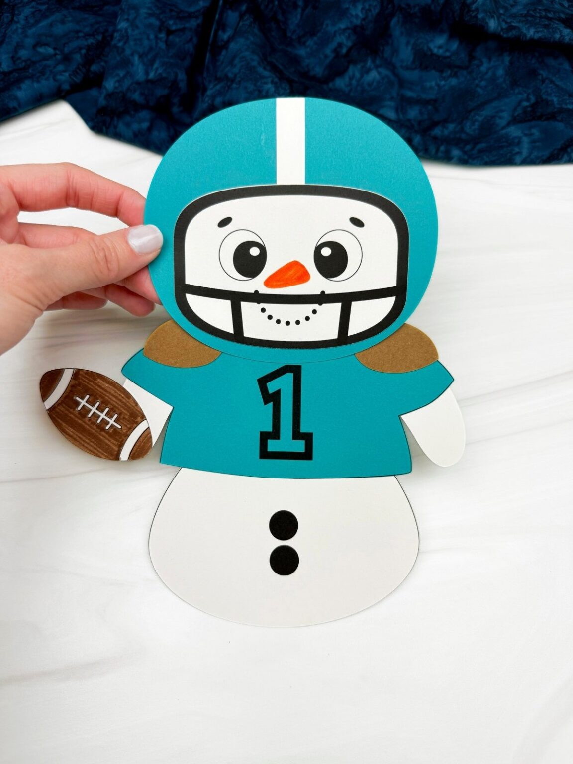 Hide the Snowman as a Football Player Craft [Free PDF Template]