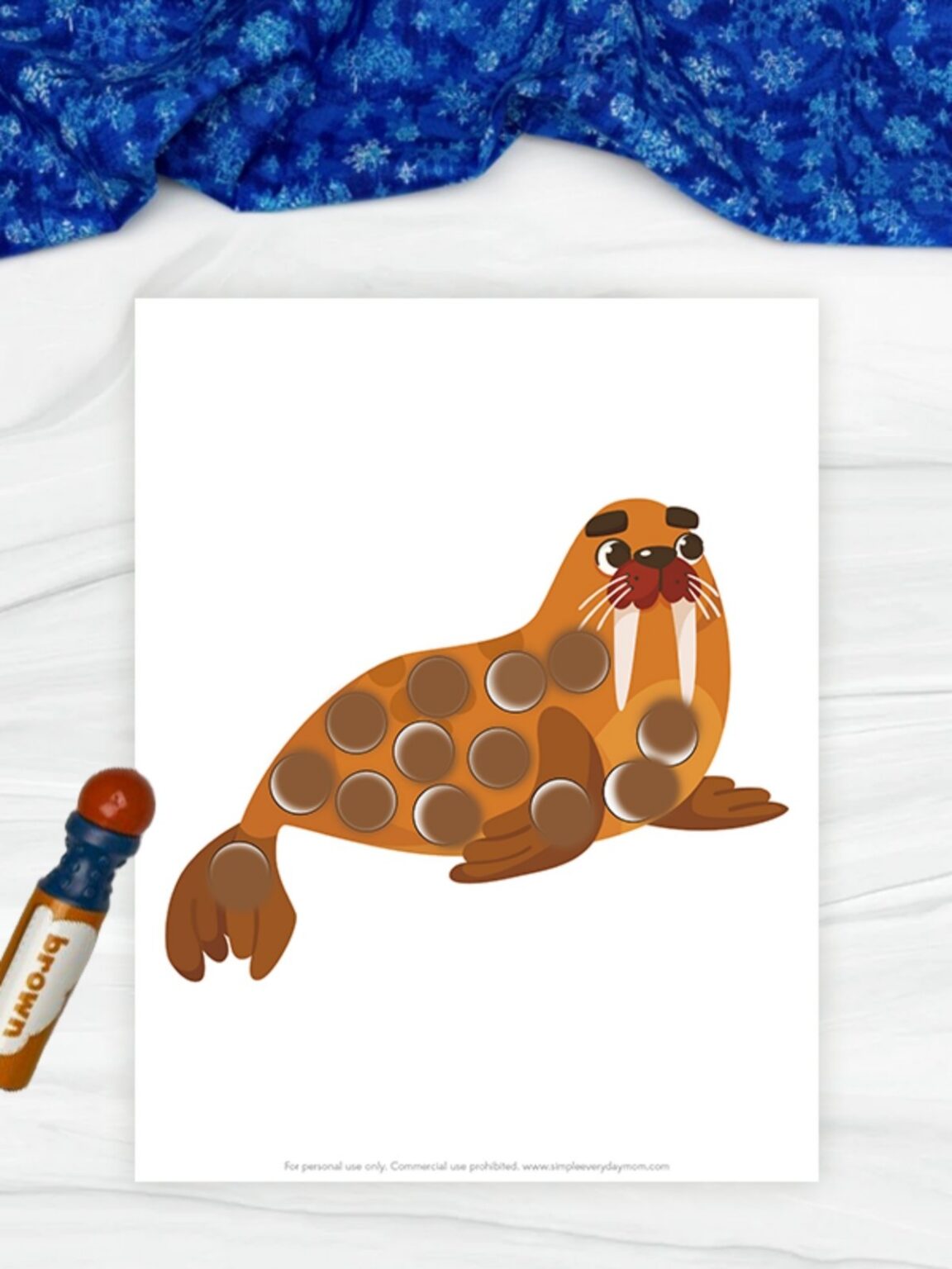 Free Printable Arctic Animal Dot Art Pages