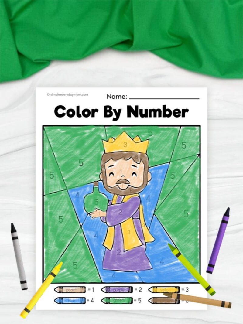Printable Christmas Nativity Color By Numbers For Kids