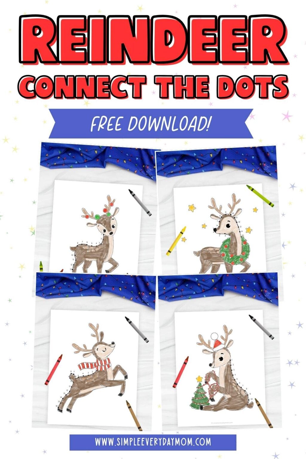 Free Reindeer Dot To Dot Printables For Kids