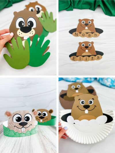 Groundhog Fork Painting for Kids [Free PDF Template]