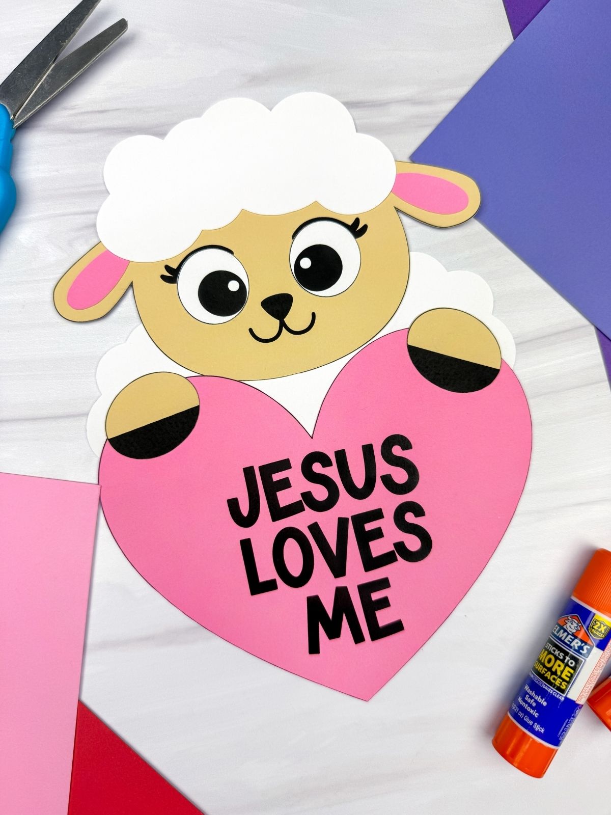 Jesus Loves Me Valentine Craft for Kids [Free PDF Template]