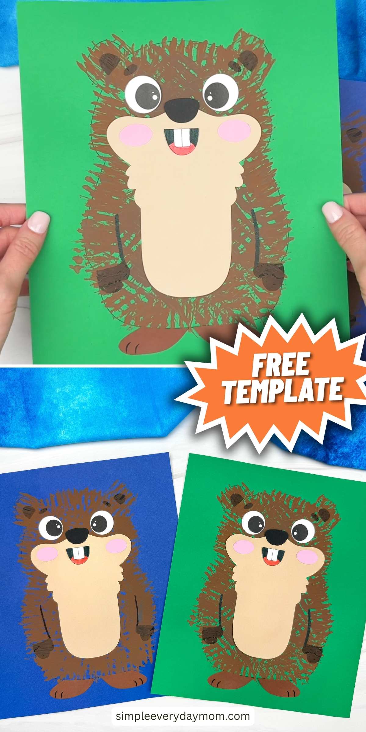 Groundhog Fork Painting for Kids [Free PDF Template]