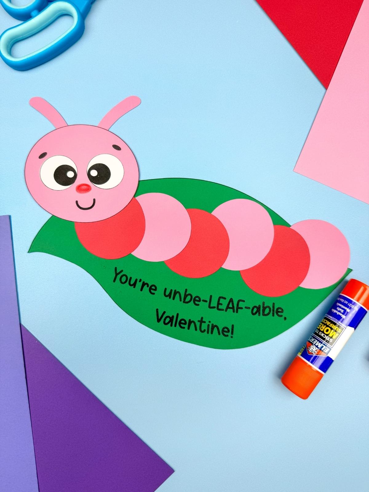 Valentine Caterpillar Craft for Kids [Free PDF Template]