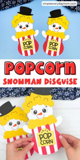 Popcorn Snowman Disguise Craft for Kids [Free PDF Template]