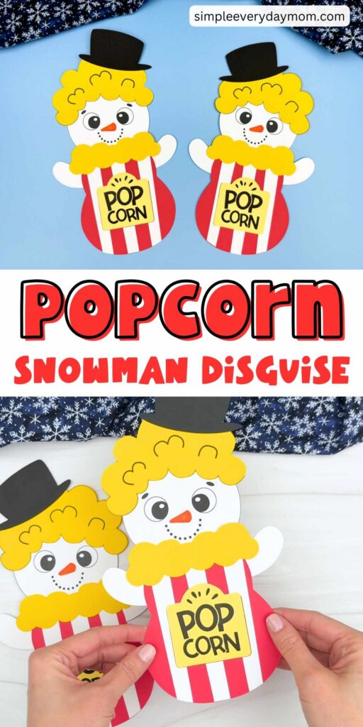 Popcorn Snowman Disguise Craft for Kids [Free PDF Template]