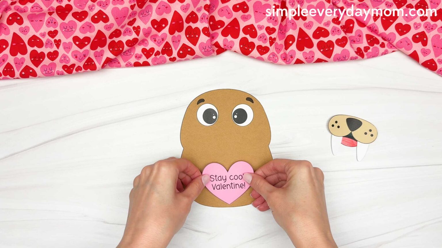 Walrus Valentine Craft for Kids [Free Printable Template]