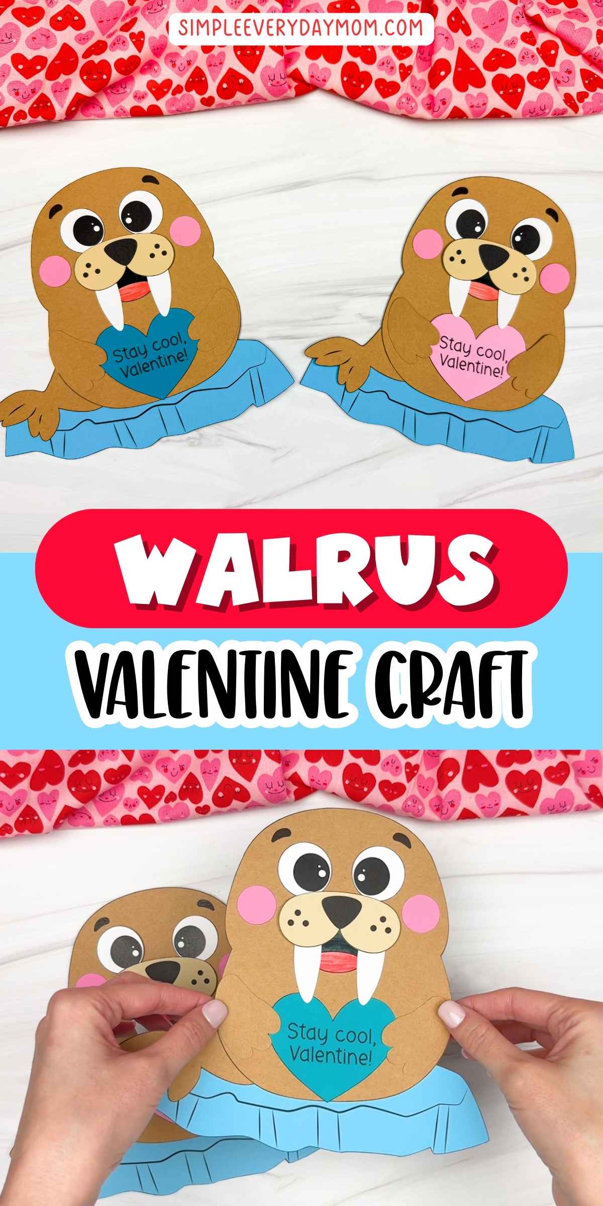 Walrus Valentine Craft for Kids [Free Printable Template]