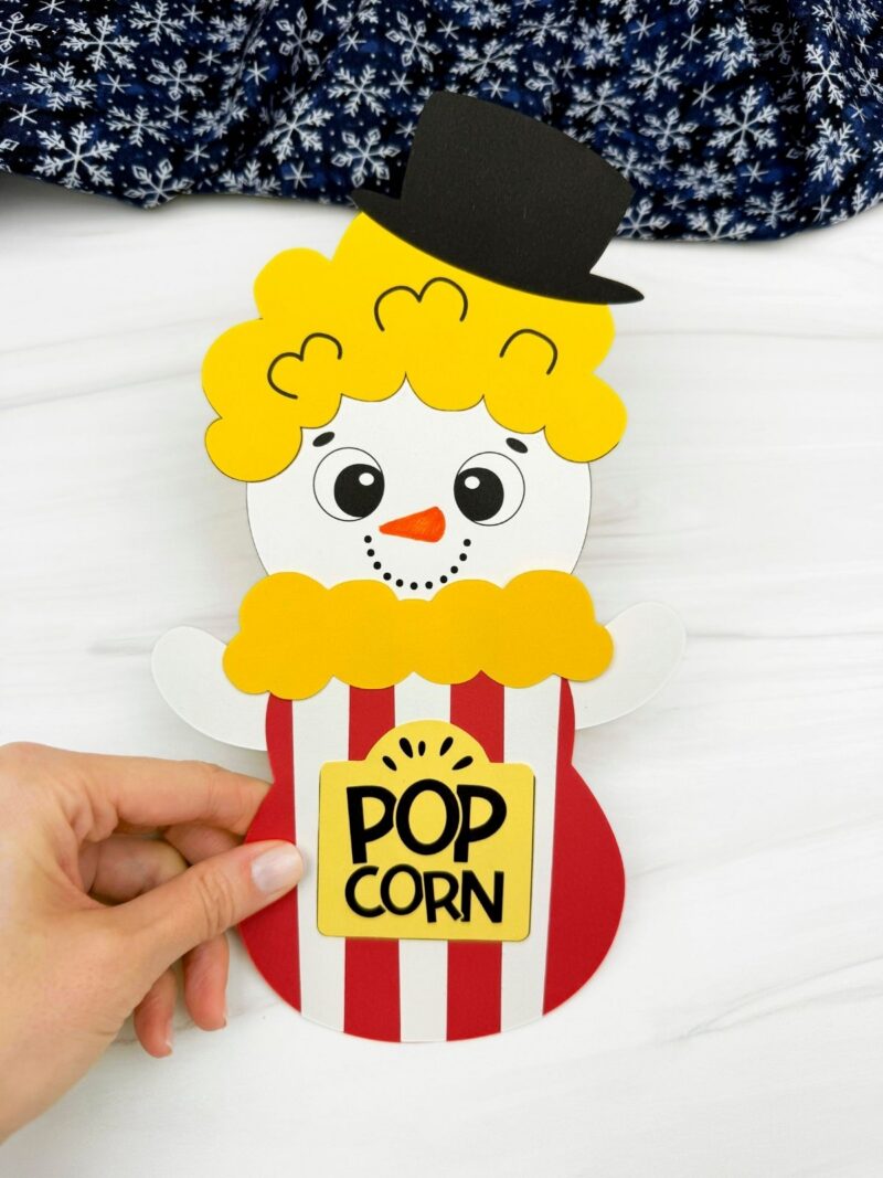 Popcorn Snowman Disguise Craft for Kids [Free PDF Template]