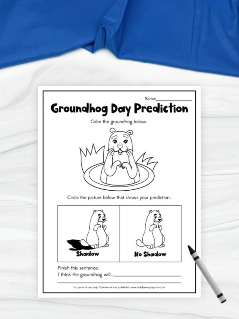 Free Printable Groundhog Prediction Sheet For Kids