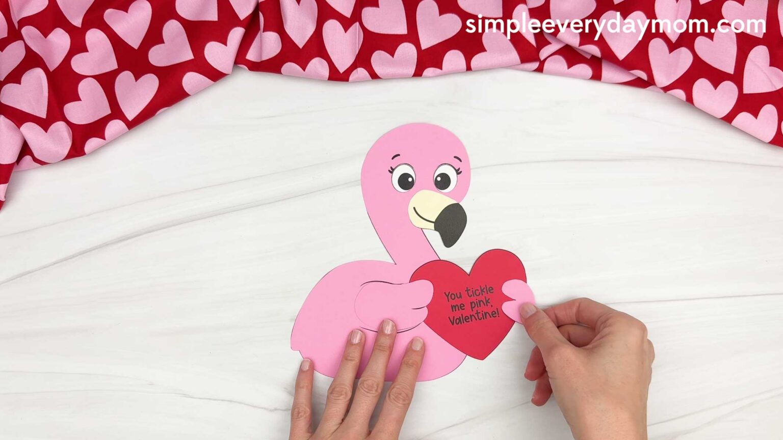 Flamingo Valentine Craft for Kids [Free PDF Template]