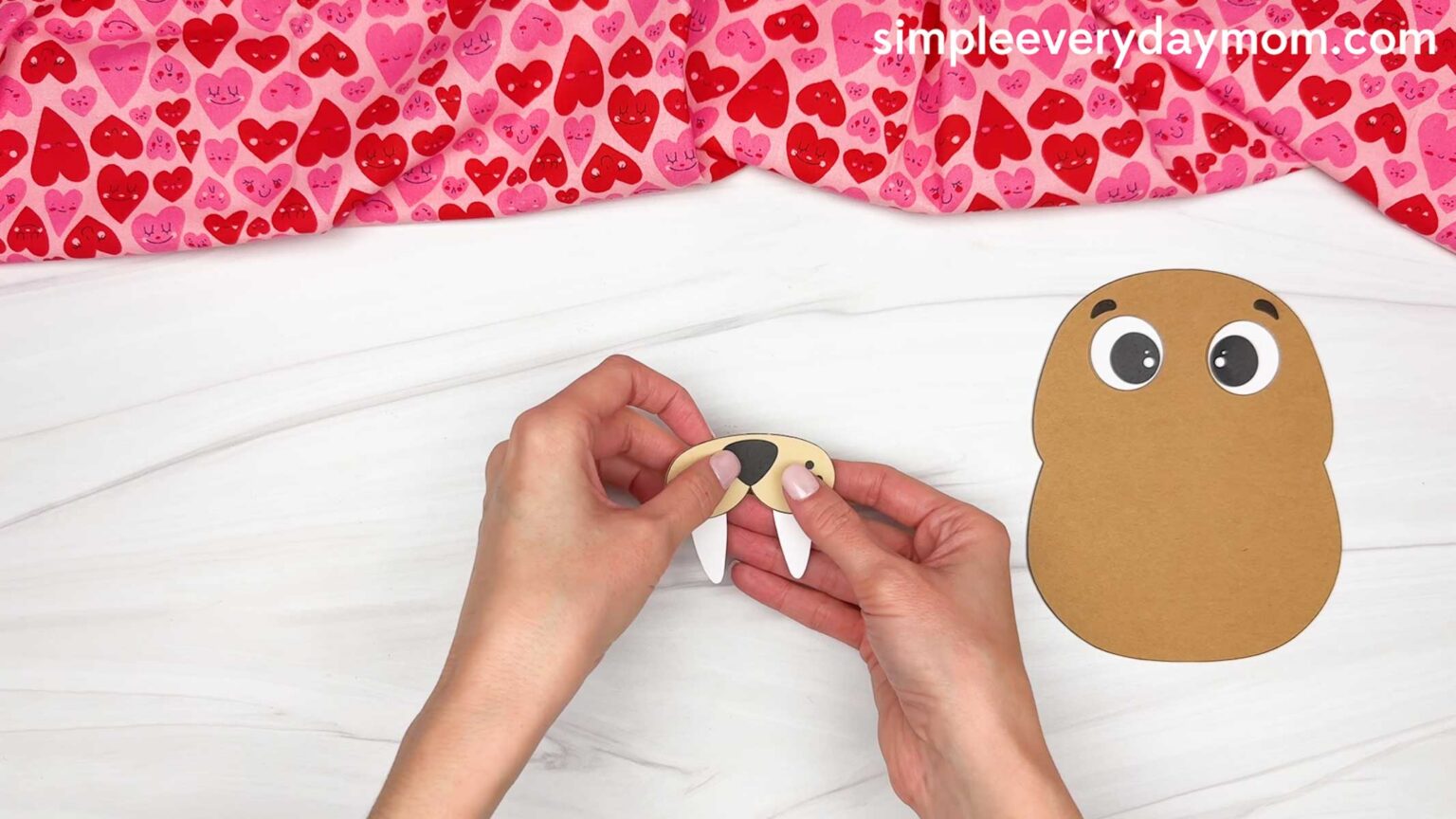 Walrus Valentine Craft for Kids [Free Printable Template]