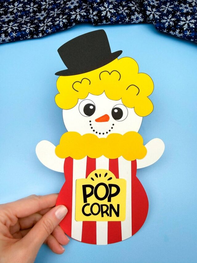 Popcorn Snowman Disguise Craft for Kids [Free PDF Template]