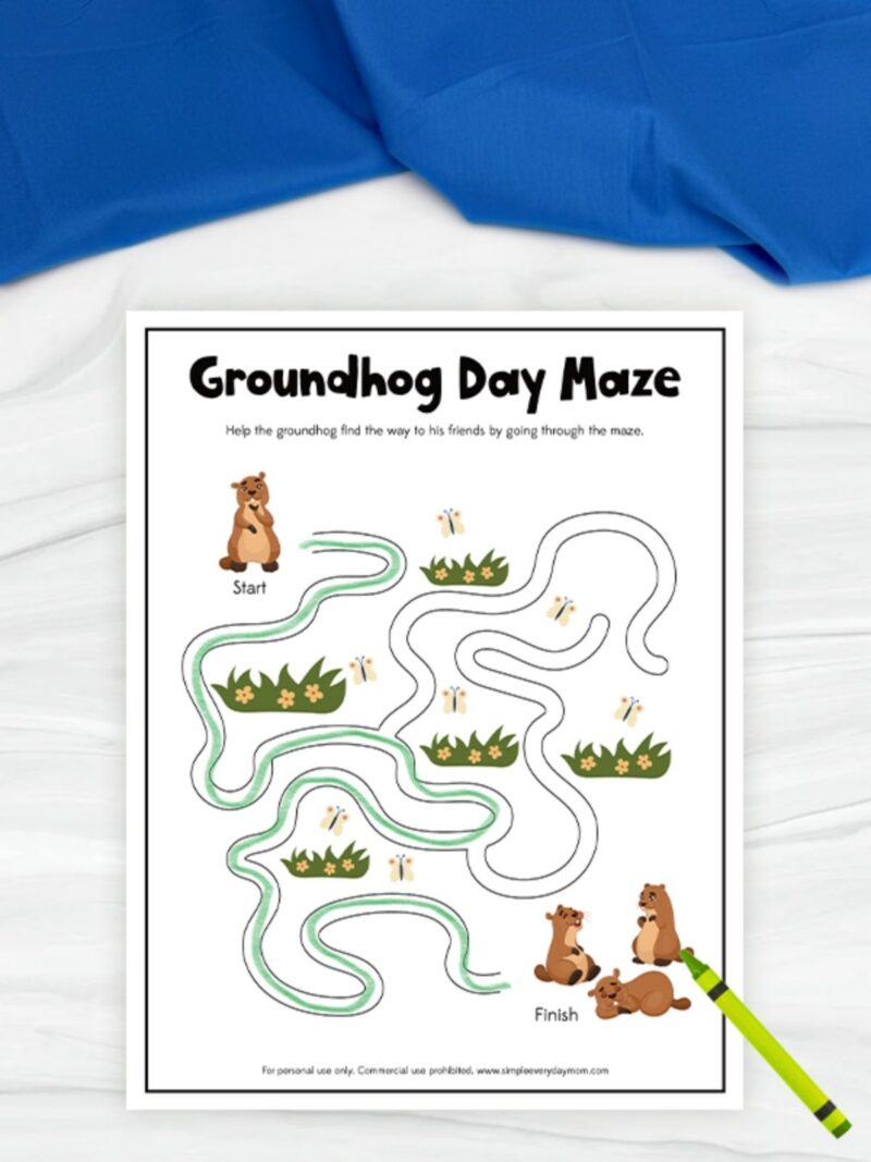 Free Printable Groundhog Day Mazes For Preschoolers