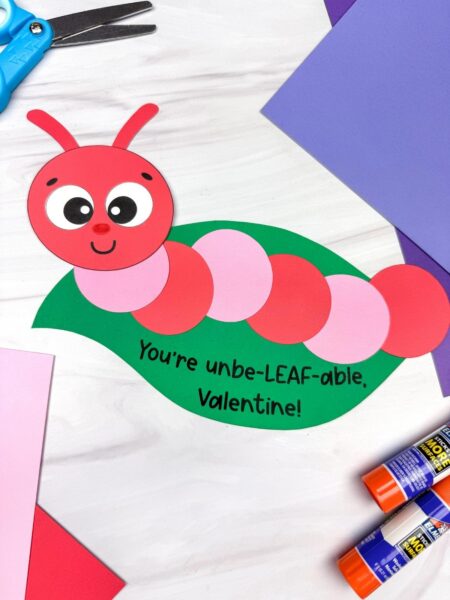 Valentine Caterpillar Craft for Kids [Free PDF Template]