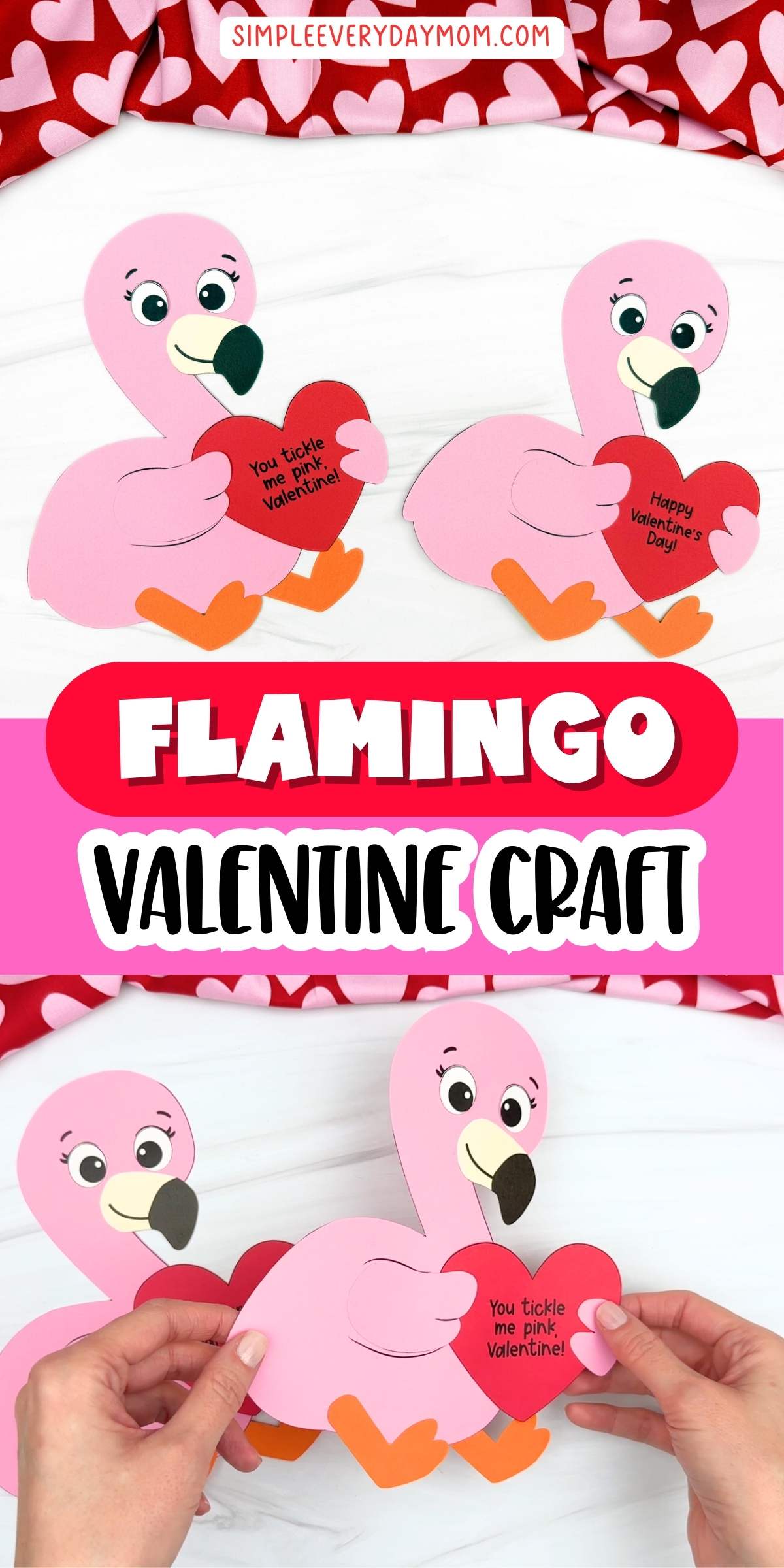 Flamingo Valentine Craft for Kids [Free PDF Template]