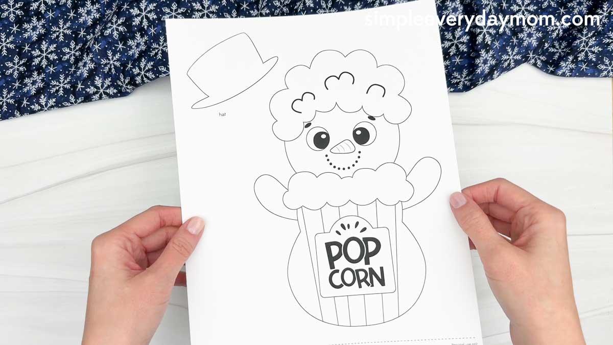Popcorn Snowman Disguise Craft for Kids [Free PDF Template]