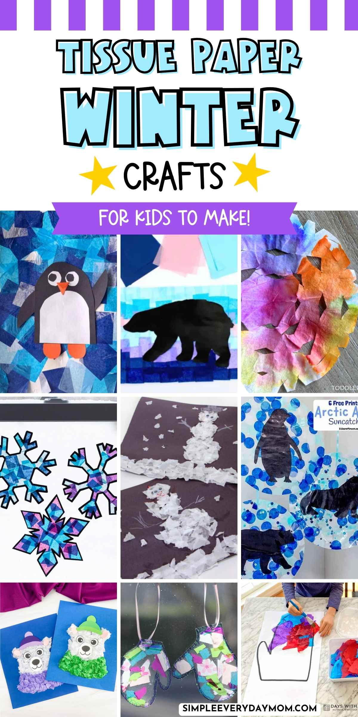 15 Tissue Paper Winter Crafts Kids Can Make Indoors