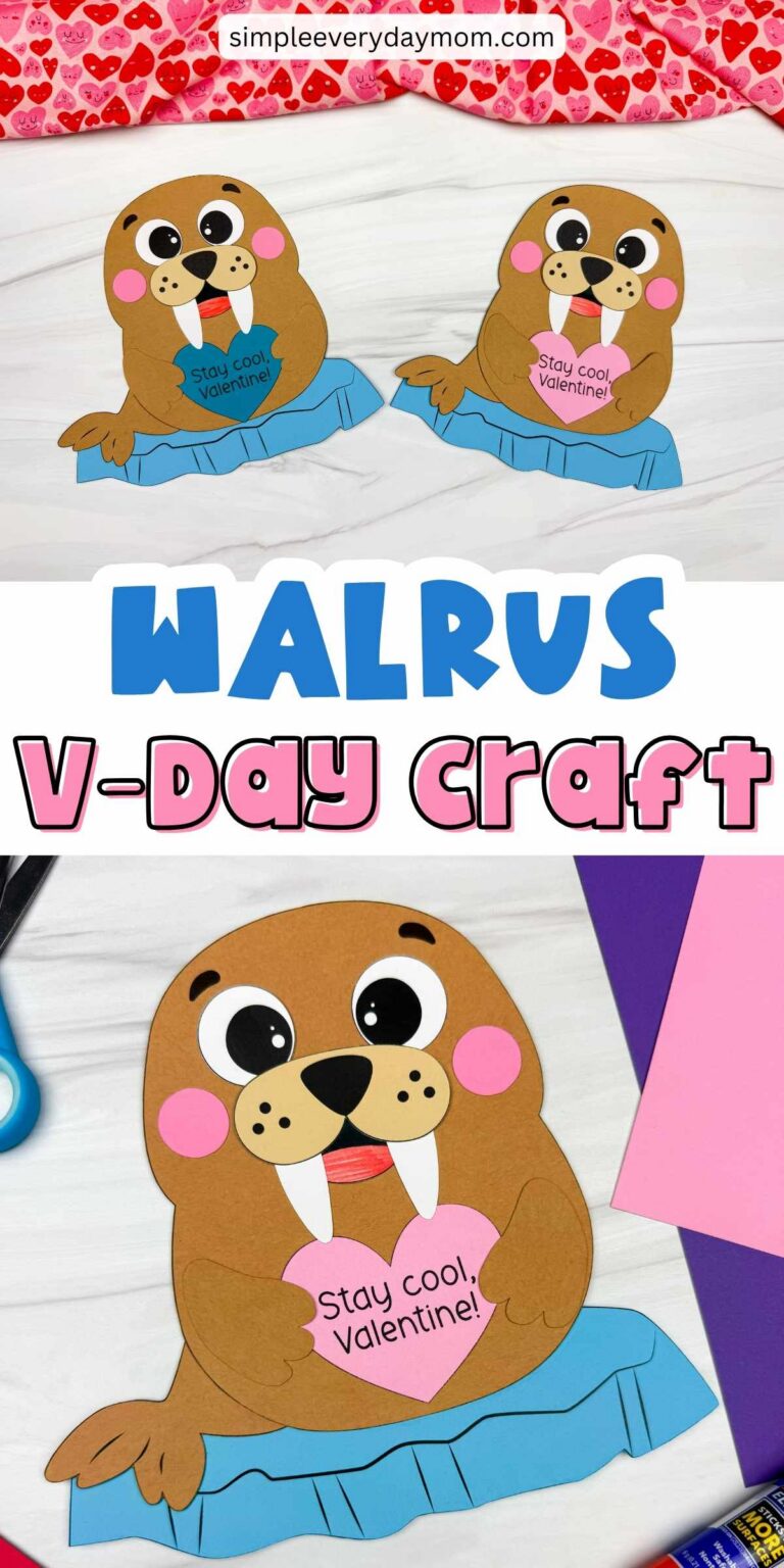 Walrus Valentine Craft for Kids [Free Printable Template]
