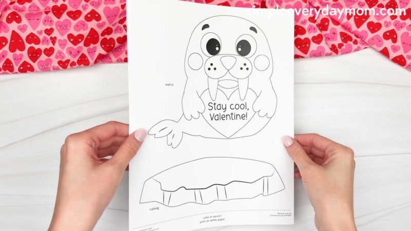 Walrus Valentine Craft for Kids [Free Printable Template]