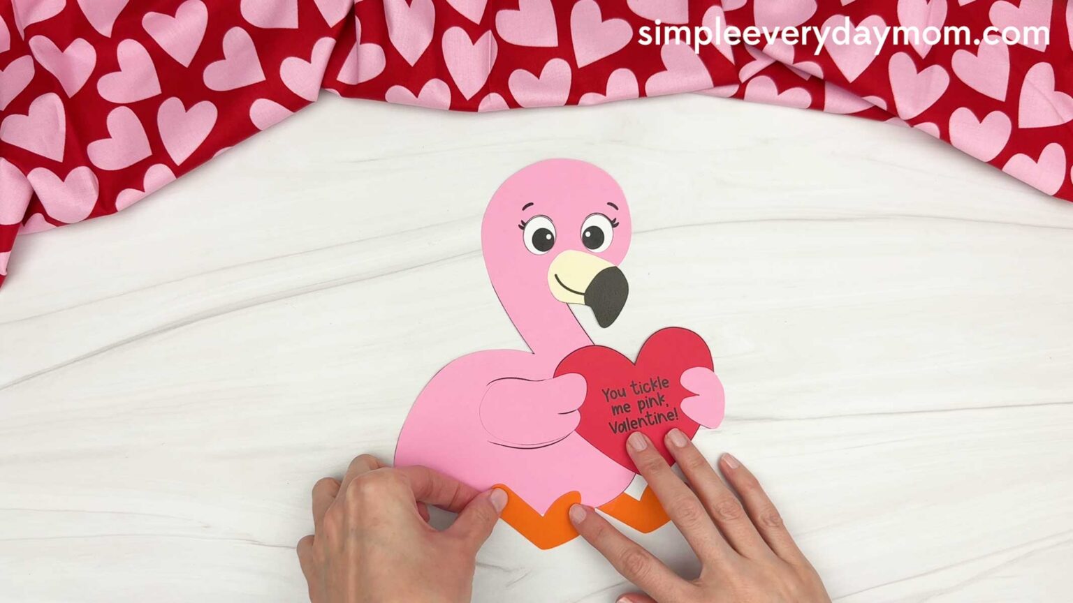 Flamingo Valentine Craft for Kids [Free PDF Template]