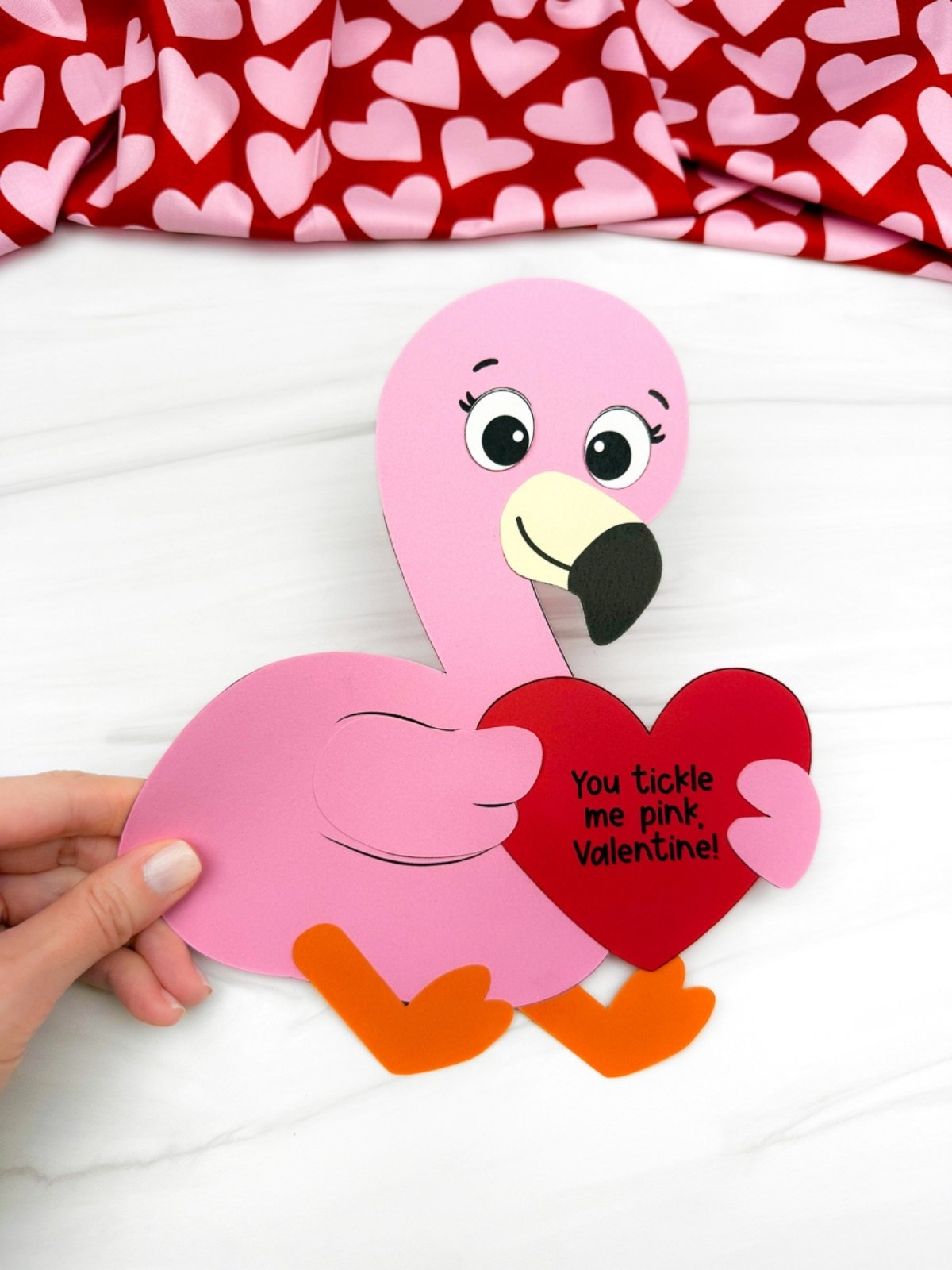 Flamingo Valentine Craft for Kids [Free PDF Template]